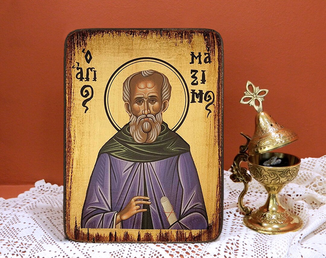 SAINT MAXIMUS the CONFESSOR, Byzantine Icon, Handmade Icon, Religious ...