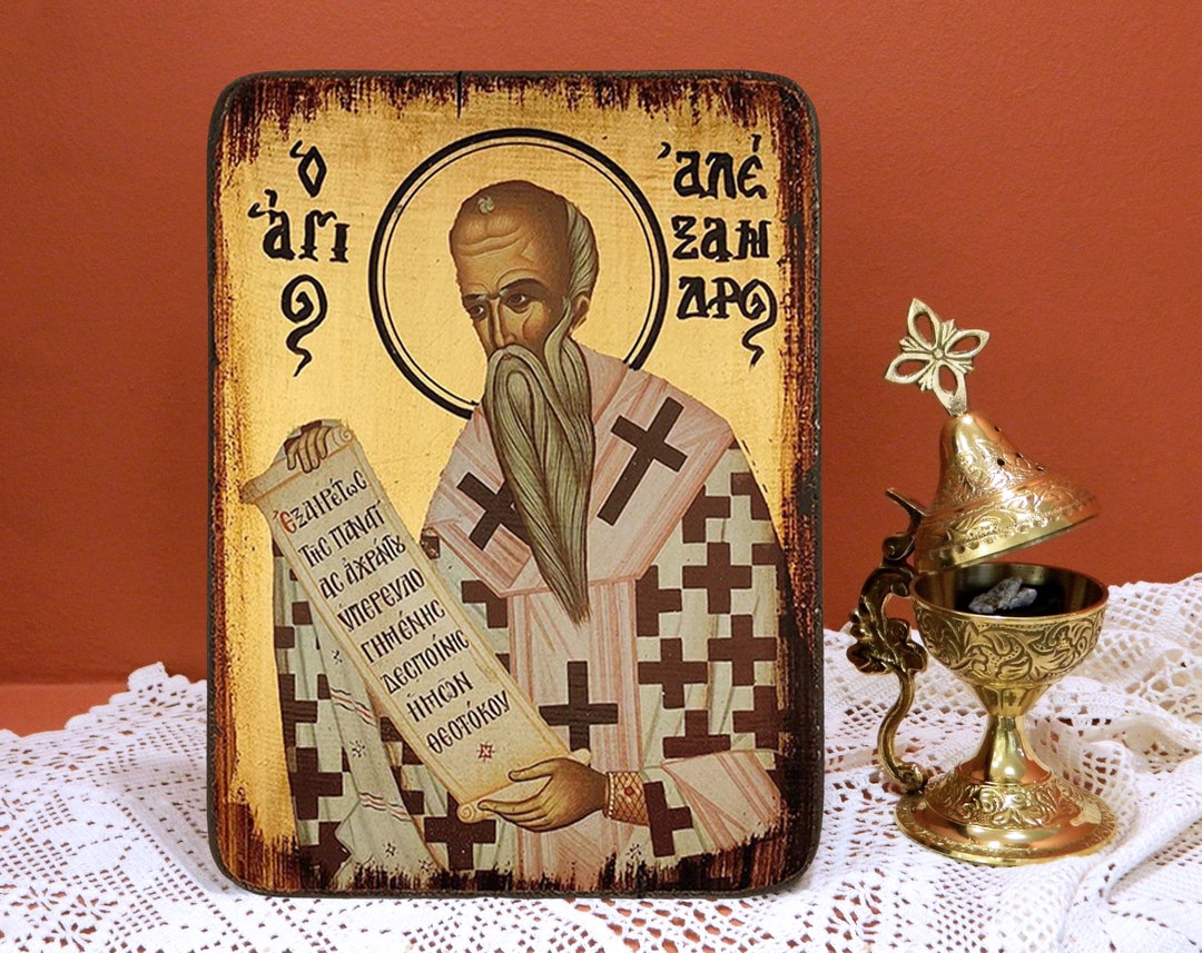 SAINT ALEXANDER, Byzantine Handmade Icon, Greek Orthodox Icon, Baptism ...