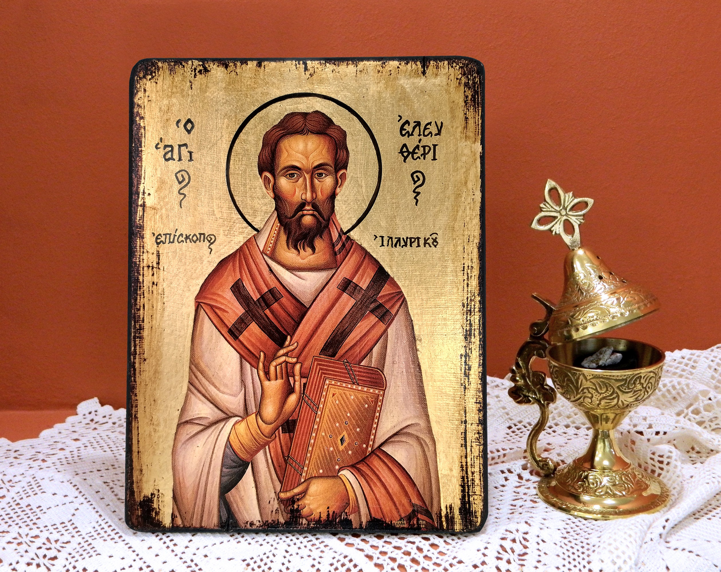 SAINT ELEUTHERIUS HIEROMARTYR Bishop of Illyria Byzantine | Etsy