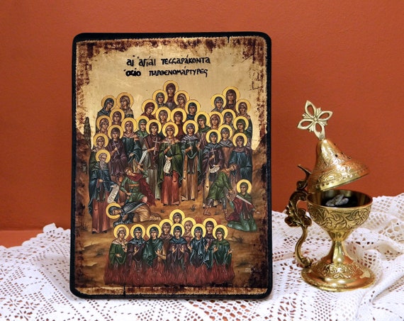40 HOLY FEMALE Martyrs and Saint AMMON Byzantine Handmade | Etsy