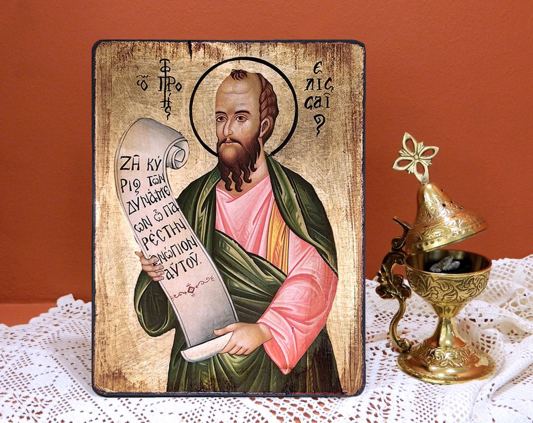 SAINT PROPHET ELISHA, Byzantine Handmade Greek Orthodox Icon, Name-day ...
