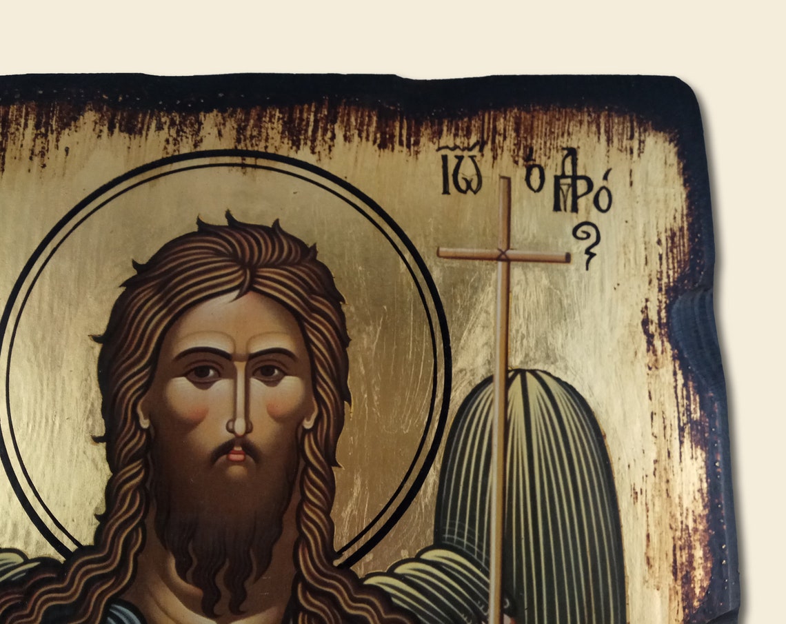 SAINT JOHN the FORERUNNER, Byzantine Icon, Handmade Icon, Religious ...