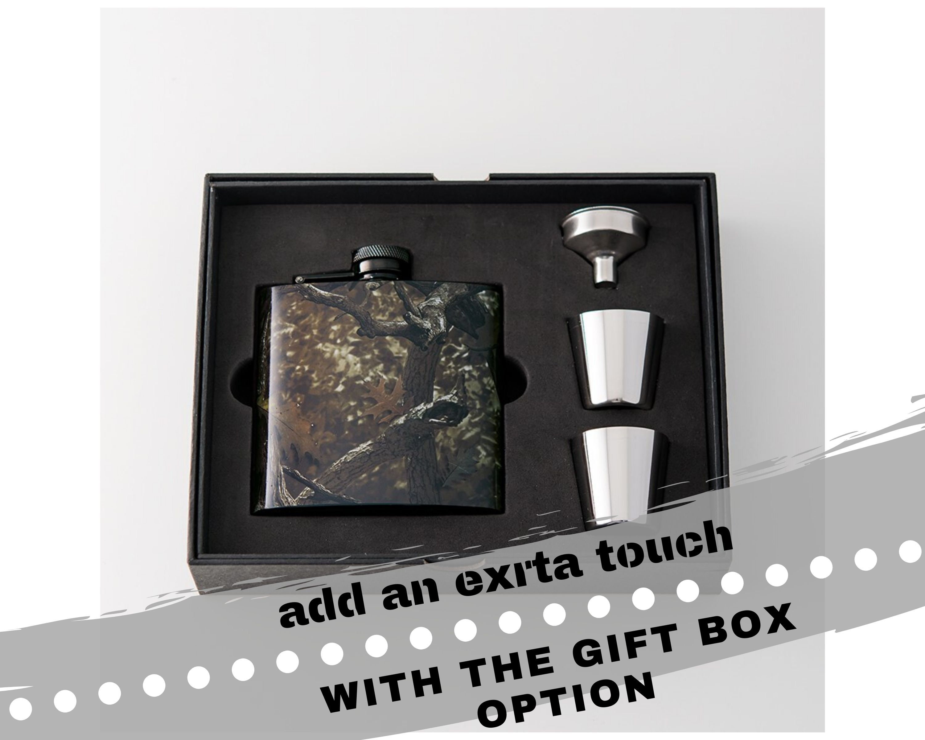 Personalized Flask Flask Gift Set Camo Custom Flask Gift | Etsy