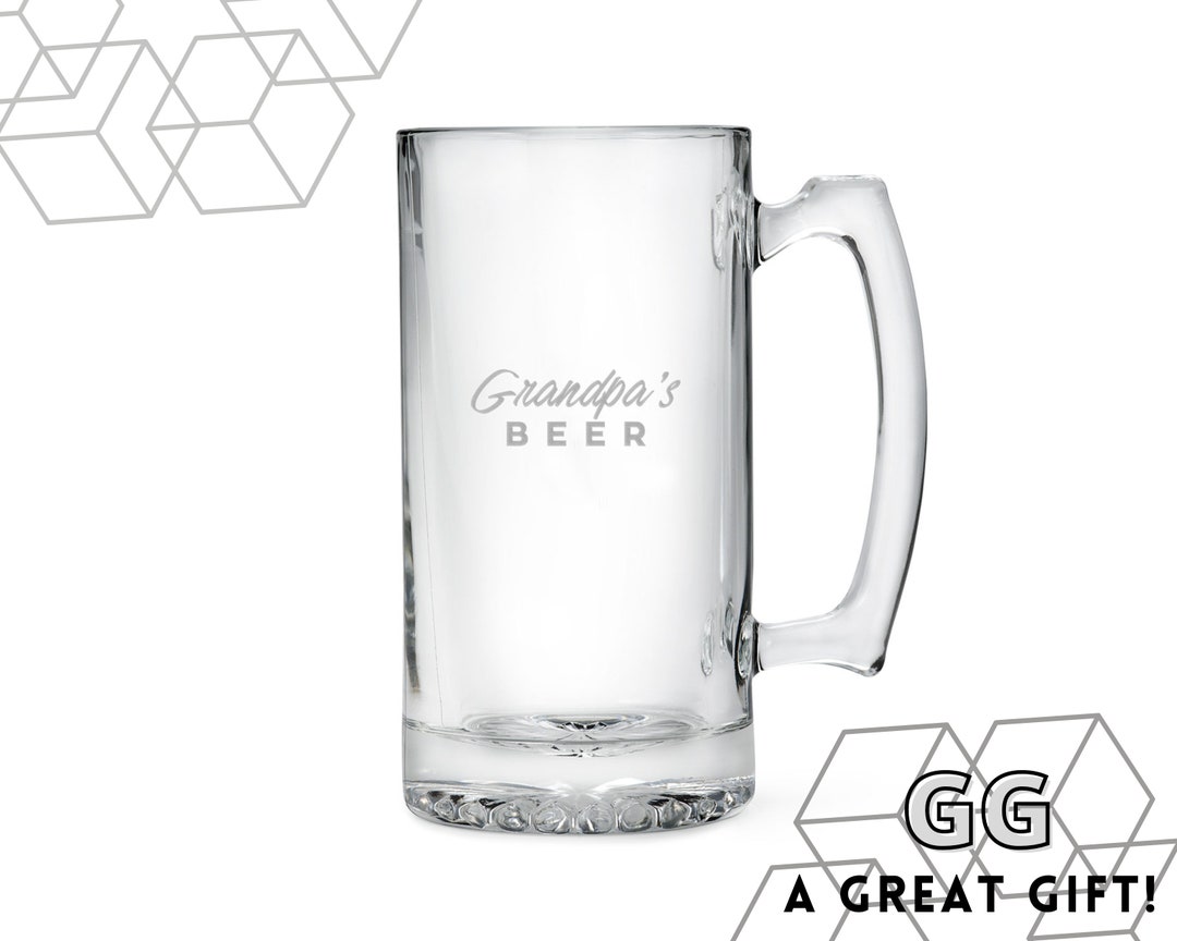Custom Engraved Glass Beer Mug Personalized Beer Glass Gift for Dad ...