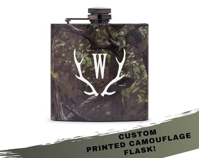 Camo Flask, Personalized Custom Flask, Guys Gift, Mens, Realtree ...