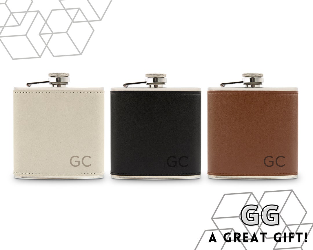 Engraved Custom Initials Flask - Personalized Flask - Gift for Him ...