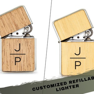 Personalized Initials Refillable Lighter Custom Engraved Groomsman ...