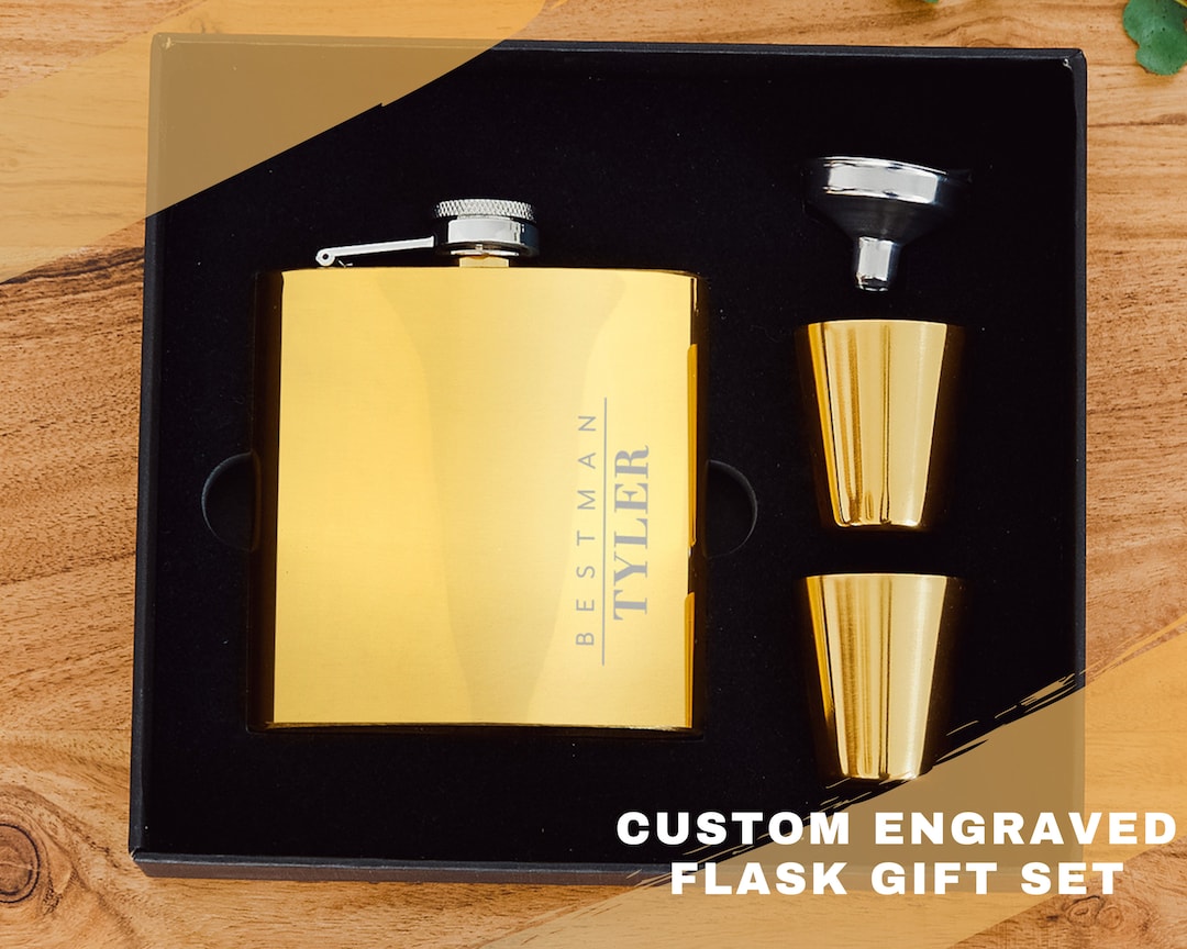 Personalized Best Man Flask Gift Set - Unique Bachelor Party Gift ...