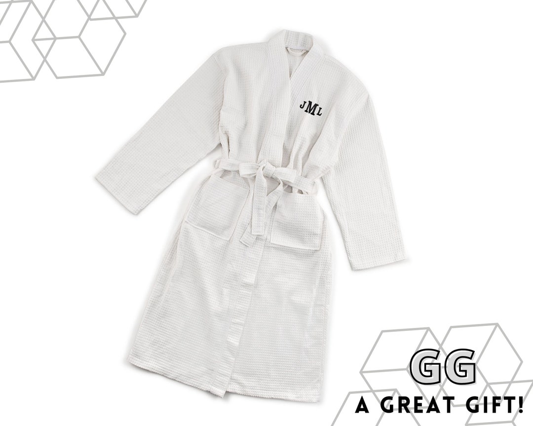 Custom Men's Waffle Robe – Personalized White Robe for Men ...