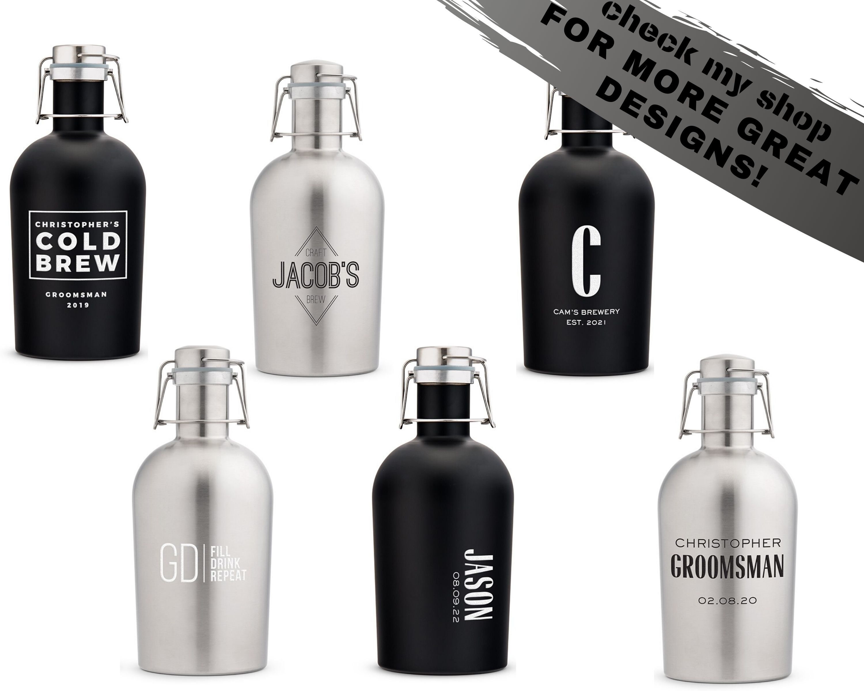 Custom Stainless Steel 64 Oz Beer Growler Craft Beer Home - Etsy