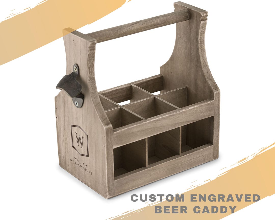 Geo Monogram Custom Beer Caddy for Groomsmen - Best Man Gift - Bachelor ...