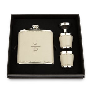 Personalized Monogram Flask Gift Set - Custom Engraved Flask Gift Set ...