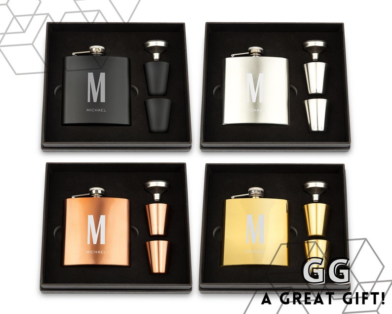 Personalized Stainless-steel Flask Gift Set - Custom Engraved Flask ...