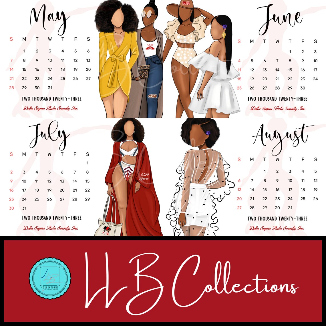 Delta Sigma Theta/dst/desktop Calendar 2023/acrylic - Etsy