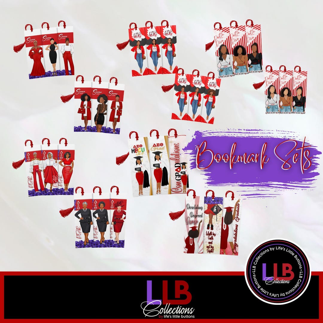 Delta Sigma Theta Bookmark Sets - Etsy