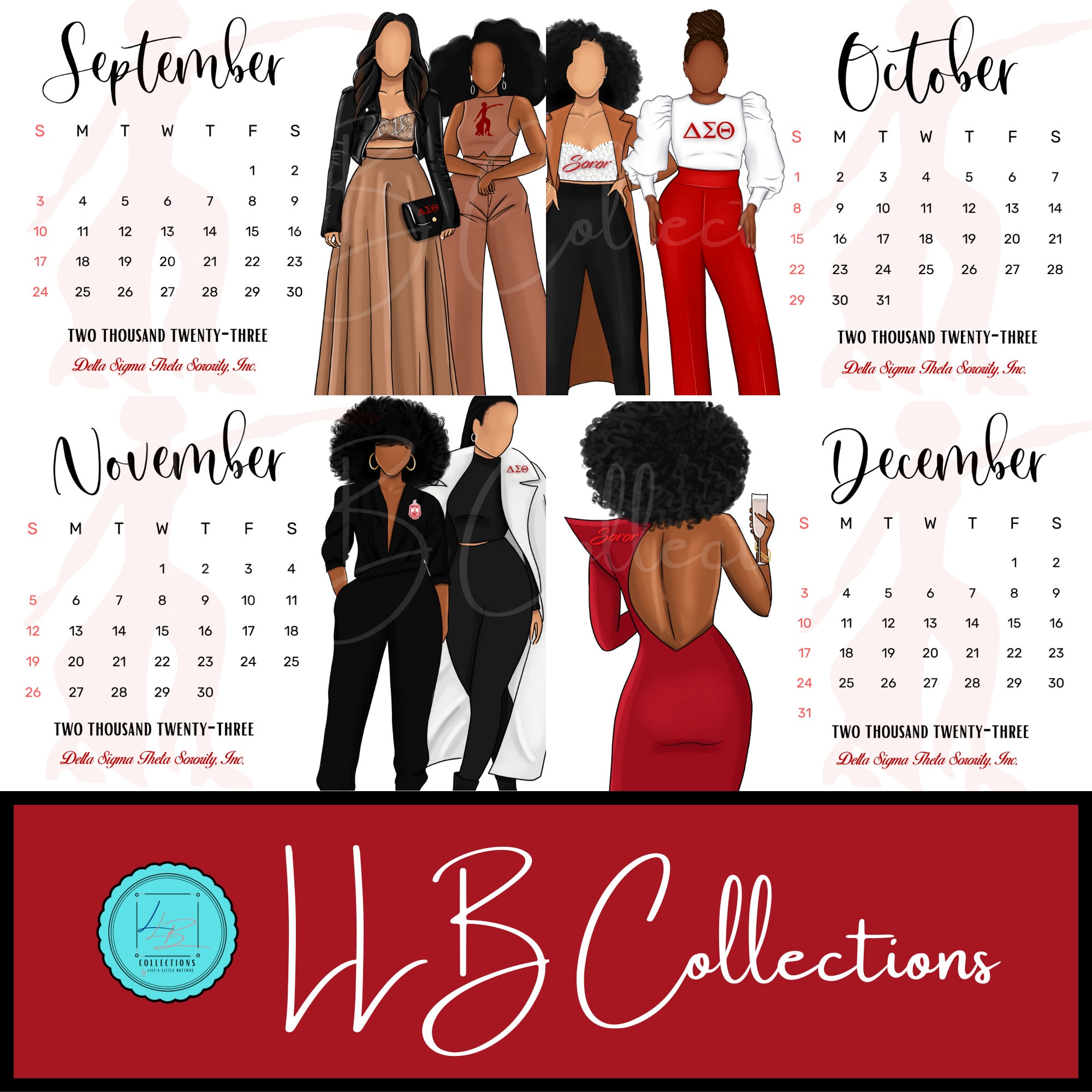 Delta Sigma Theta/dst/desktop Calendar 2023/acrylic - Etsy