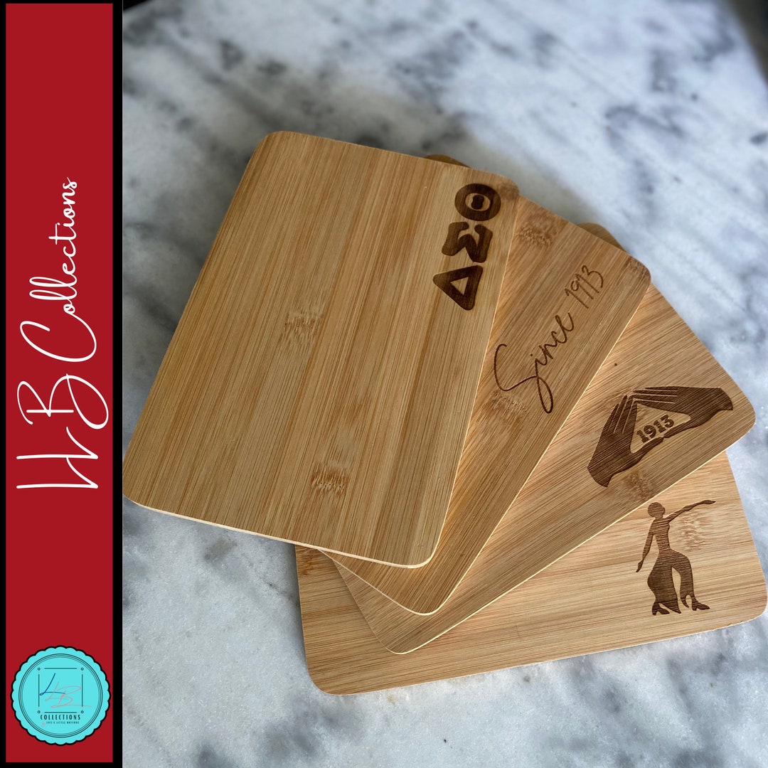 Delta Sigma Theta Charcuterie Board, Laser Engraved Bamboo Cheese Board ...