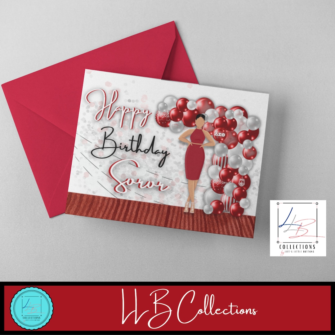 Delta Sigma Theta/happy Birthday Soror/notecard (blank) - Etsy