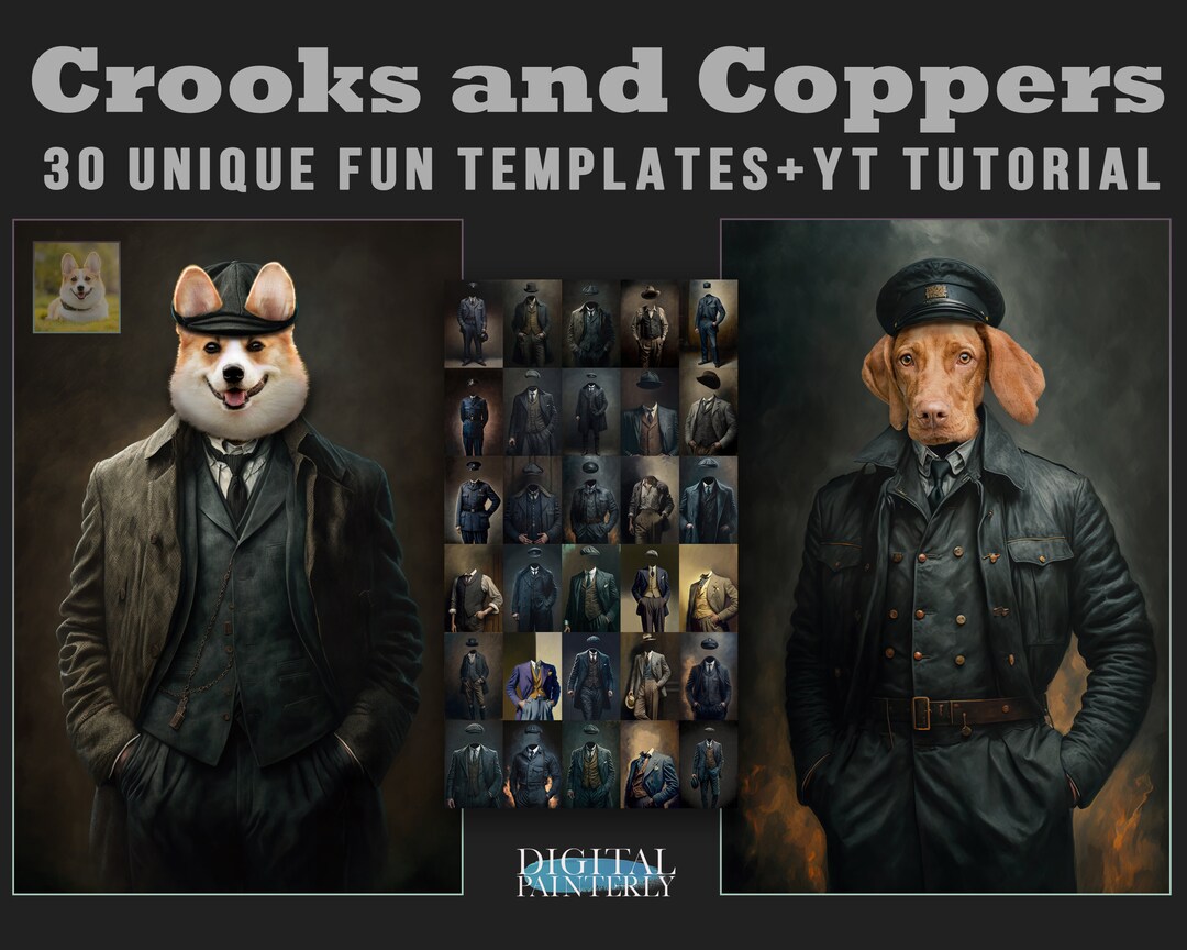 Crooks and Coppers - 30 Vintage Portrait Templates Bundle - Royal Pet ...
