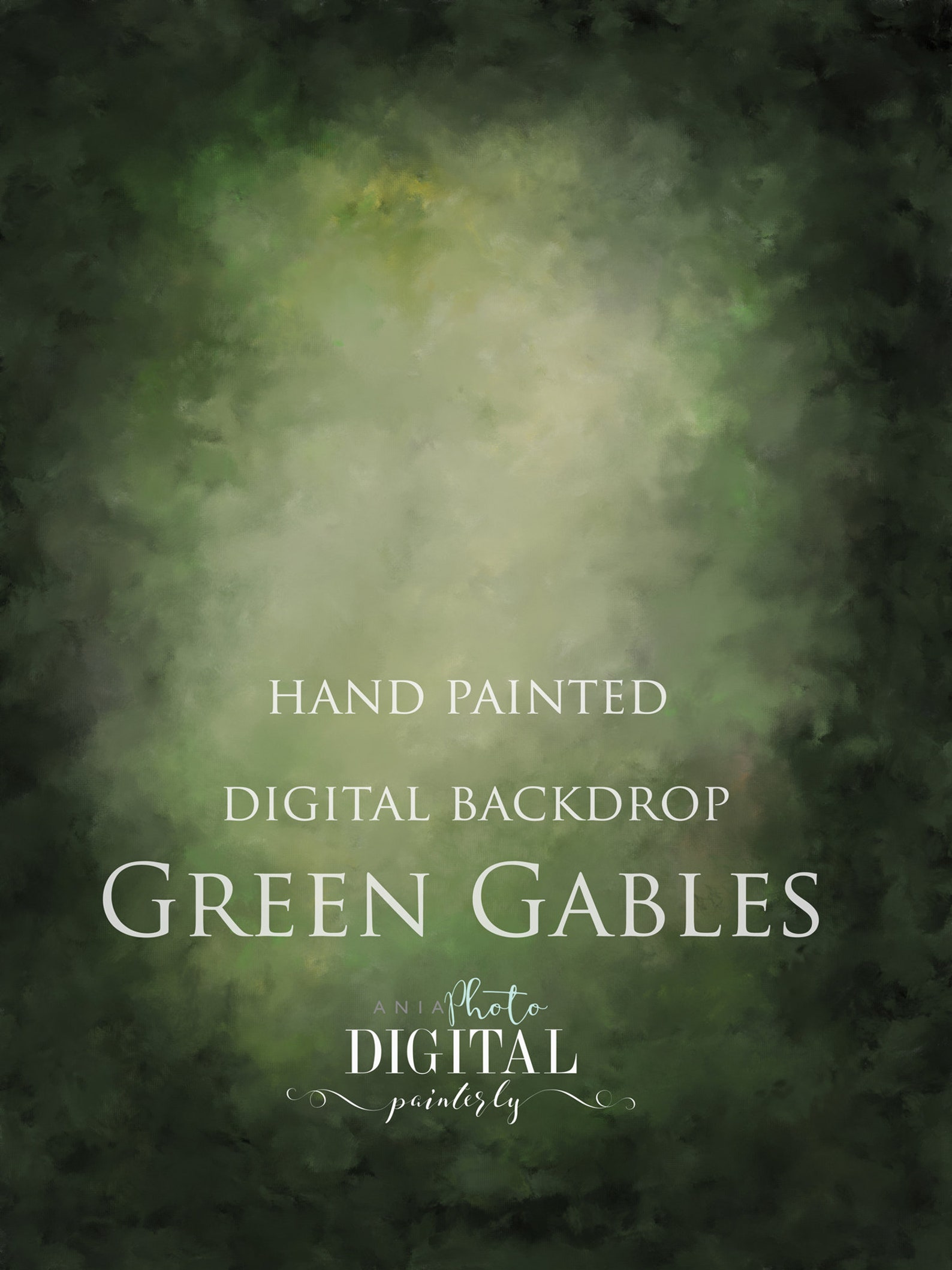 Hand Painted Digital Backdrop green Gables - Etsy
