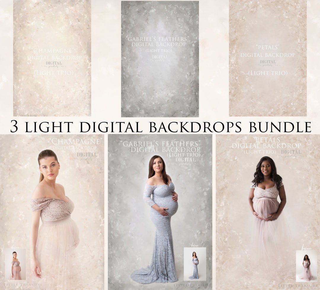 3 Light Digital Backdrops BUNDLE Digital Backdrop, Digital Background ...