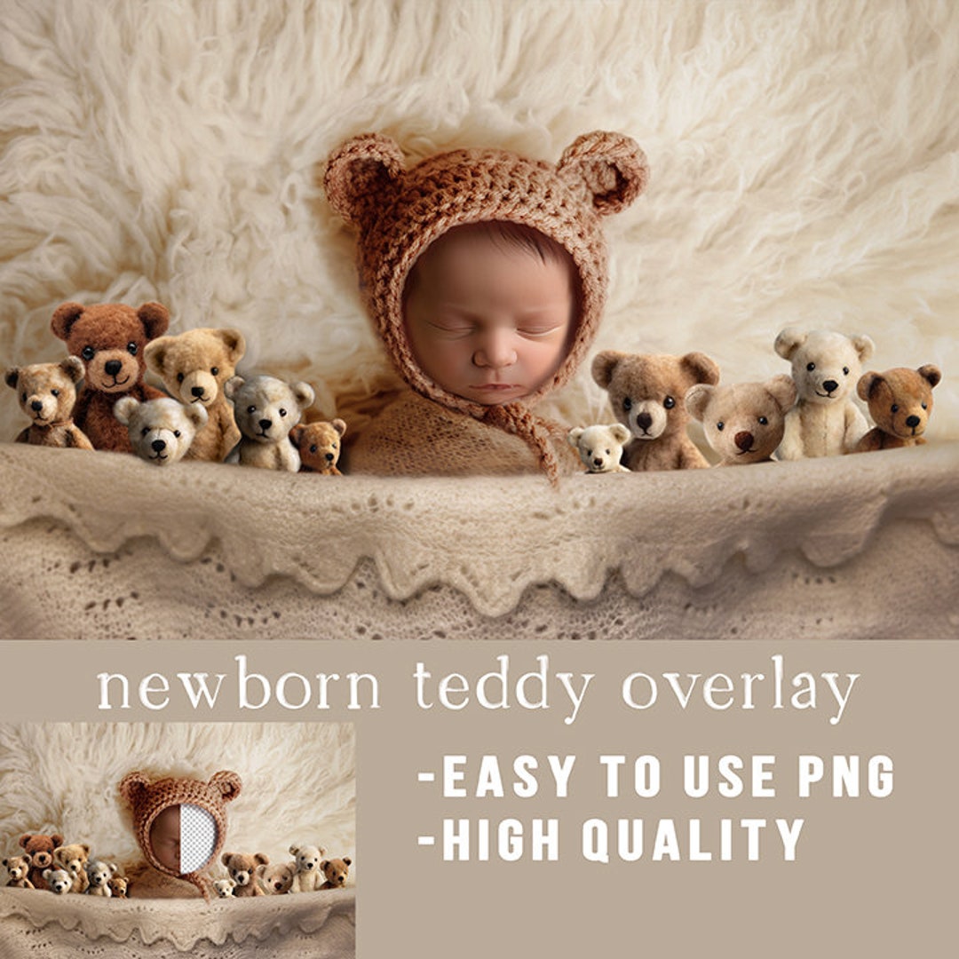 Teddy Bear Digital Background for Newborn, Baby Digital Backdrop, Face ...