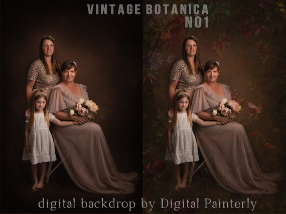 Digital background for photographers Vintage Botanica no4 digital ...