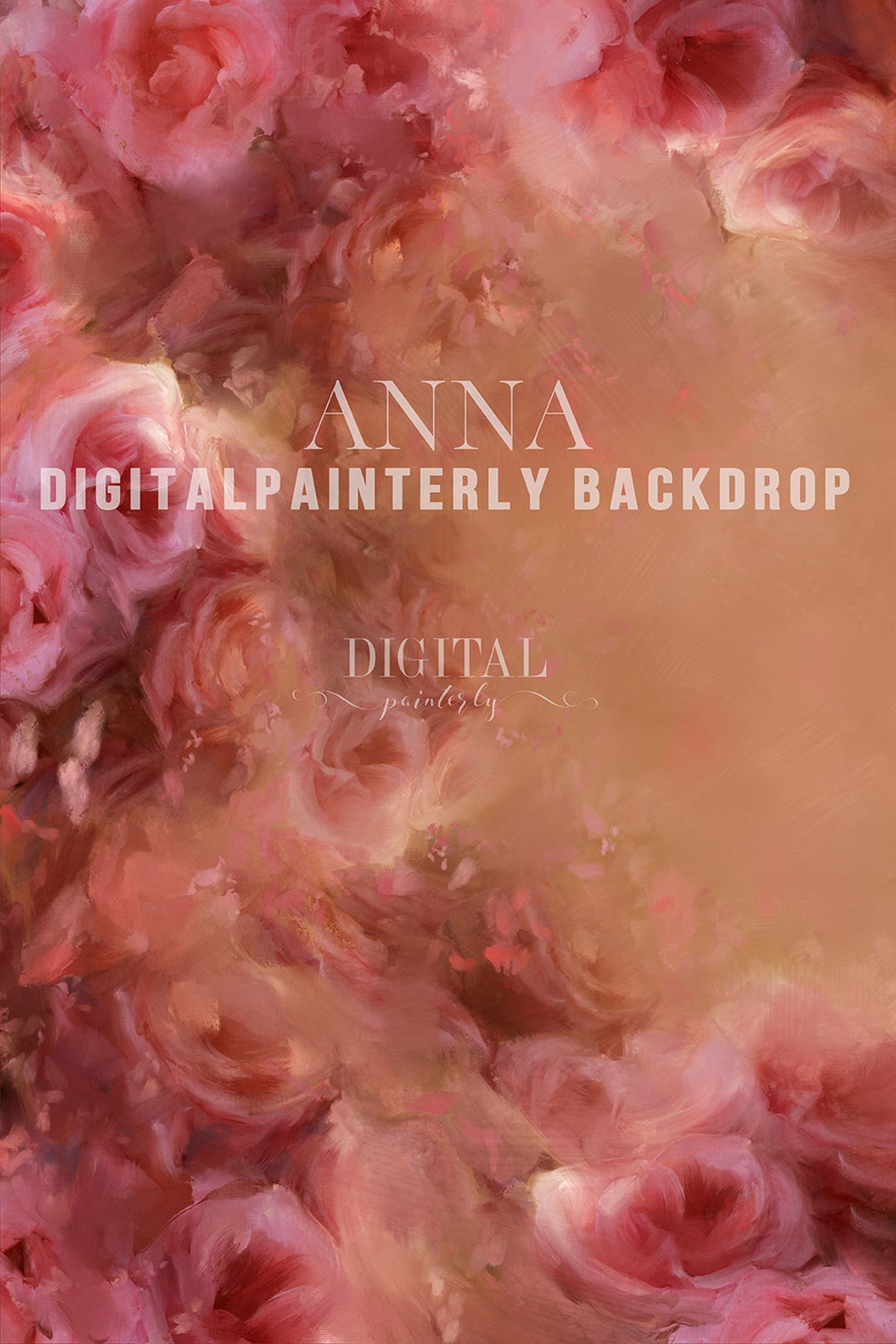 Anna, Roses - Hand Painted Scenery Digital Backdrop Background for ...