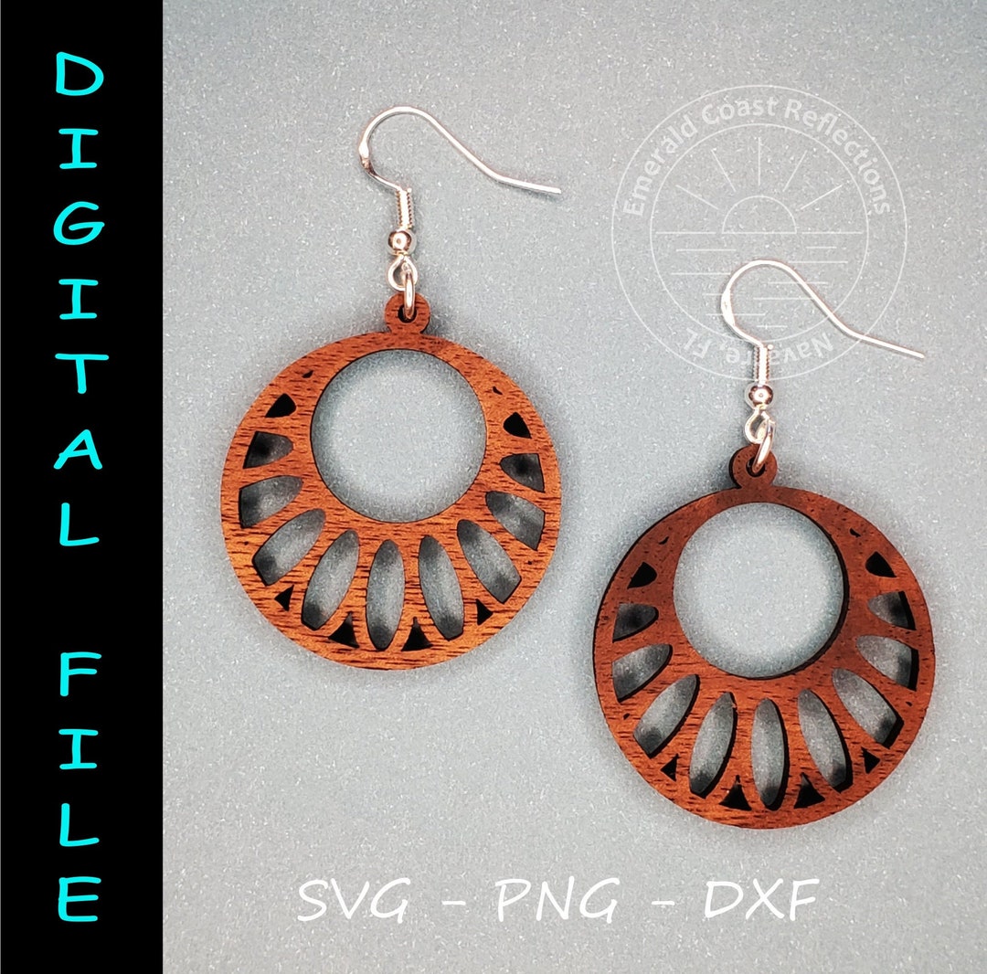 Filigree Flower Pattern Circular Earring DIGITAL FILE Download - Etsy
