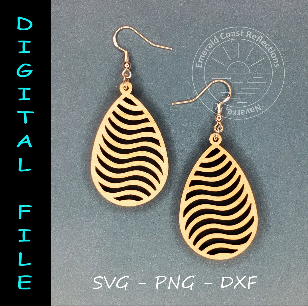 Filigree Wave Pattern Teardrop Shape Earring DIGITAL FILE Download - Etsy