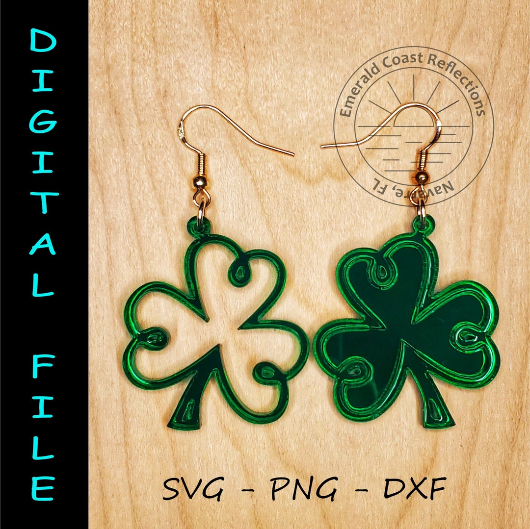 Irish Shamrock Script Pendiente ARCHIVO DIGITAL descargar - Etsy España