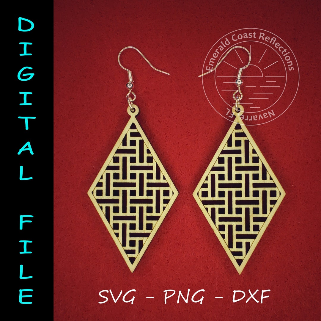 Weave Pattern Diamond Shape Earring DIGITAL FILE Download - Etsy