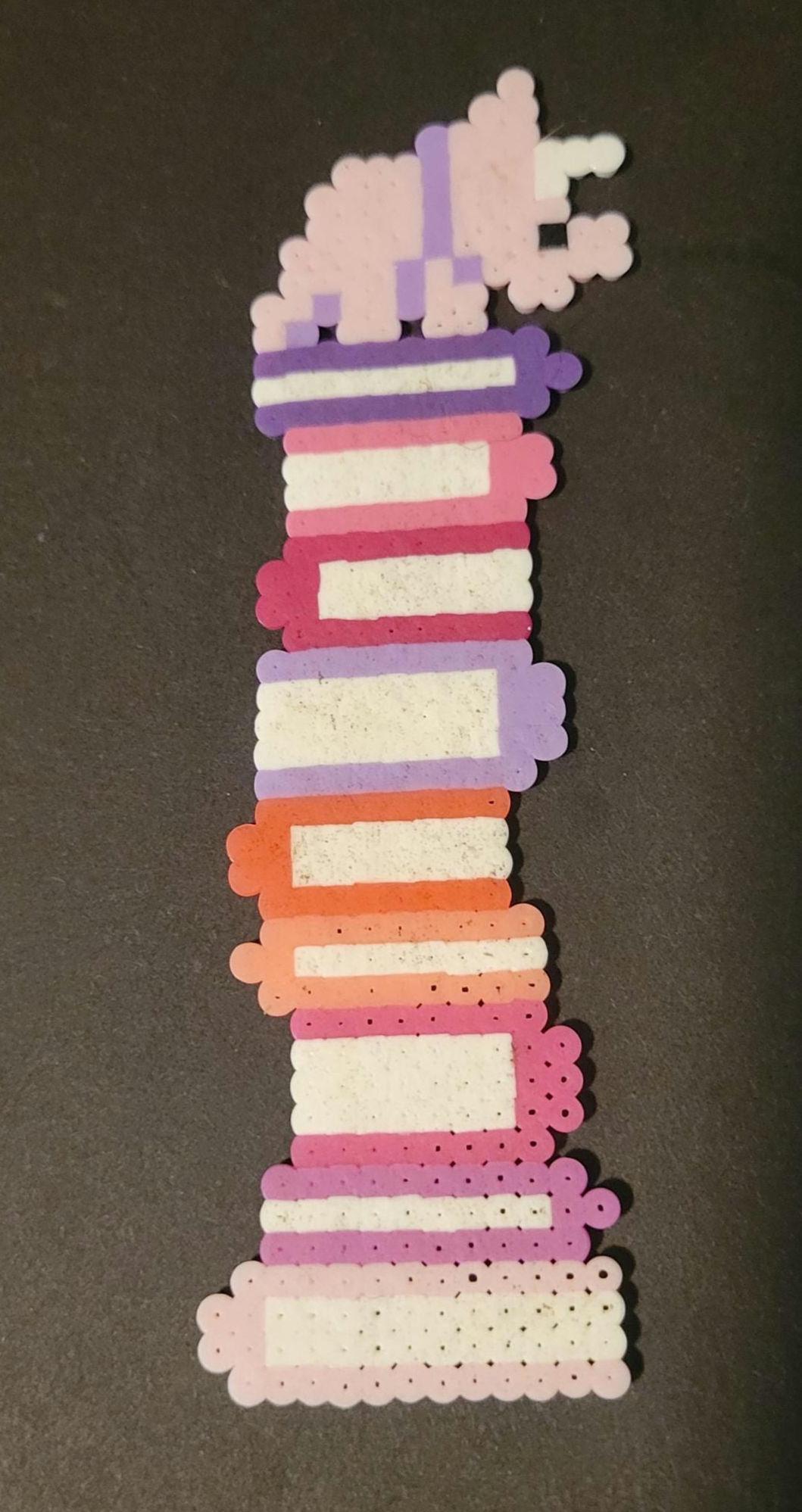 Stack of Books Perler Bead Bookmark, Homade Bookmark, Random Book ...