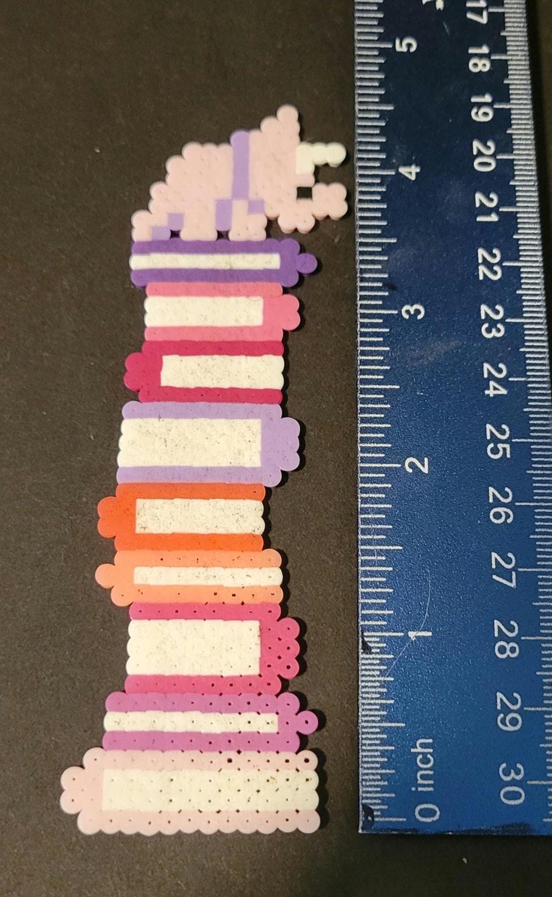 Stack of Books Perler Bead Bookmark, Homade Bookmark, Random Book ...