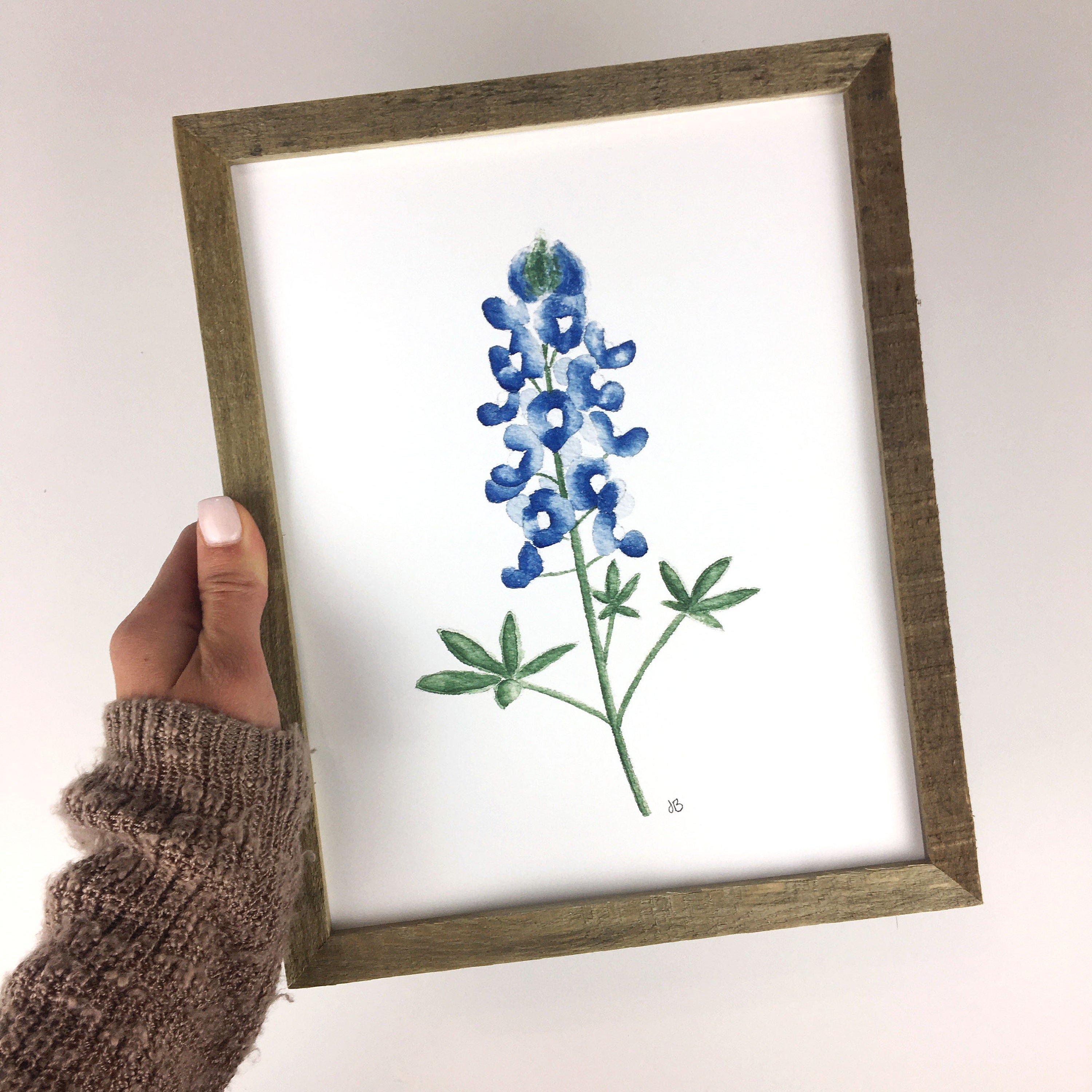 Watercolor Bluebonnet Flower Art Print Floral Wall Art Bluebonnet Wall ...