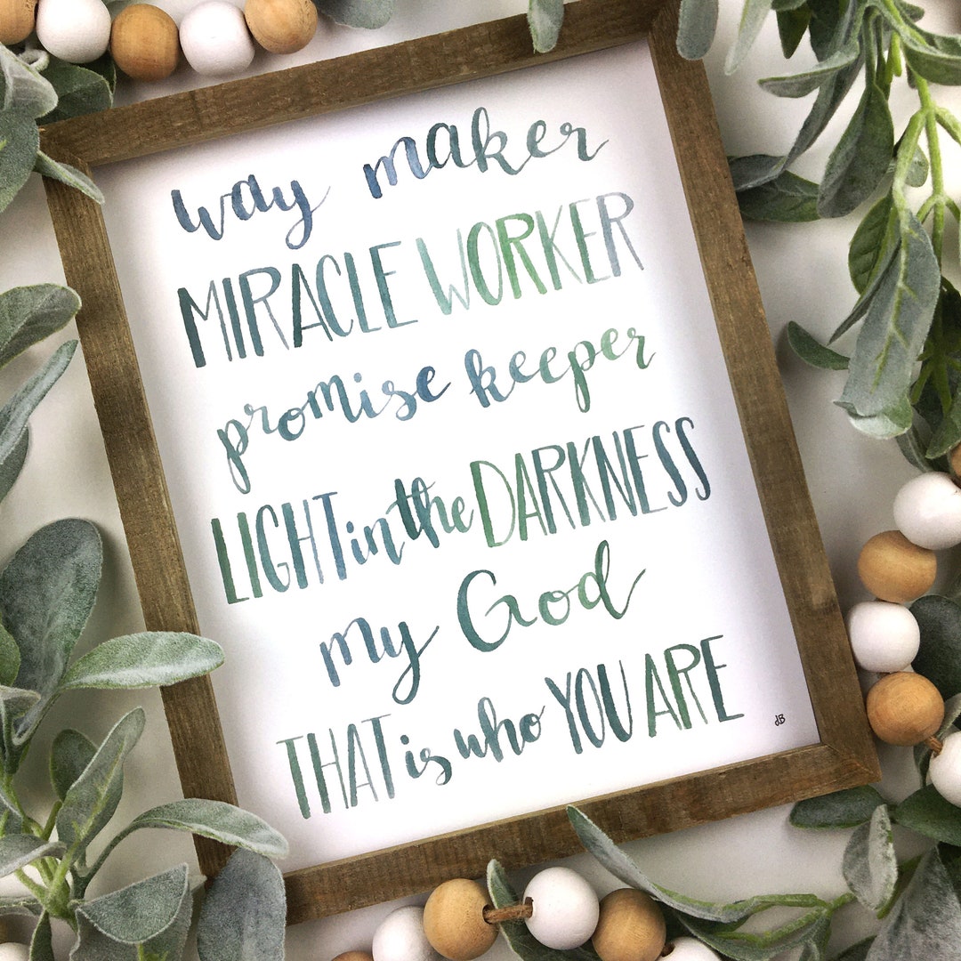 Waymaker Lyrics Watercolor Art Print: Christian Music (8x10) - Etsy