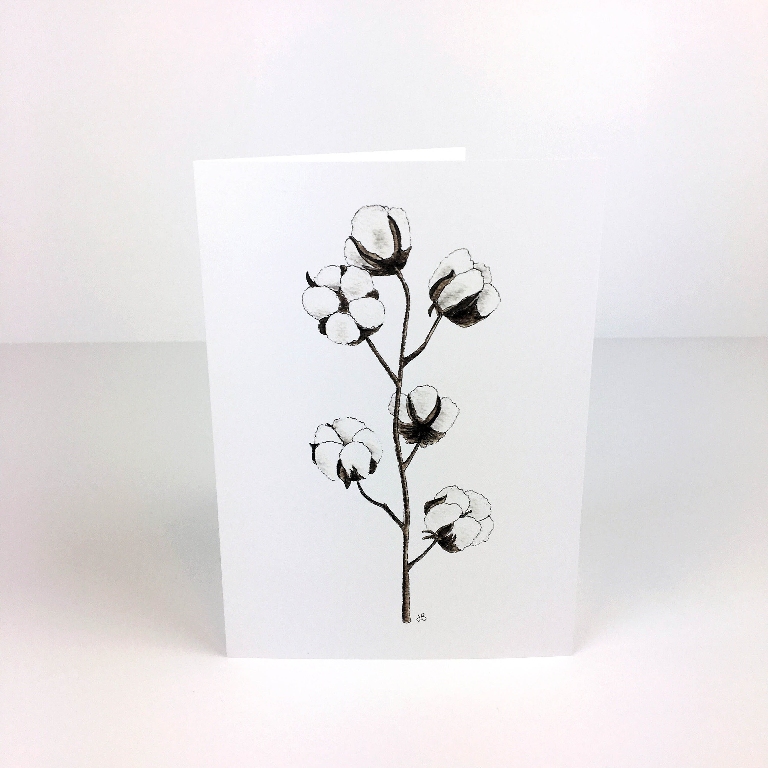 Cotton Card Farmhouse Card for Spring Cotton Stem Card for Farmhouse ...