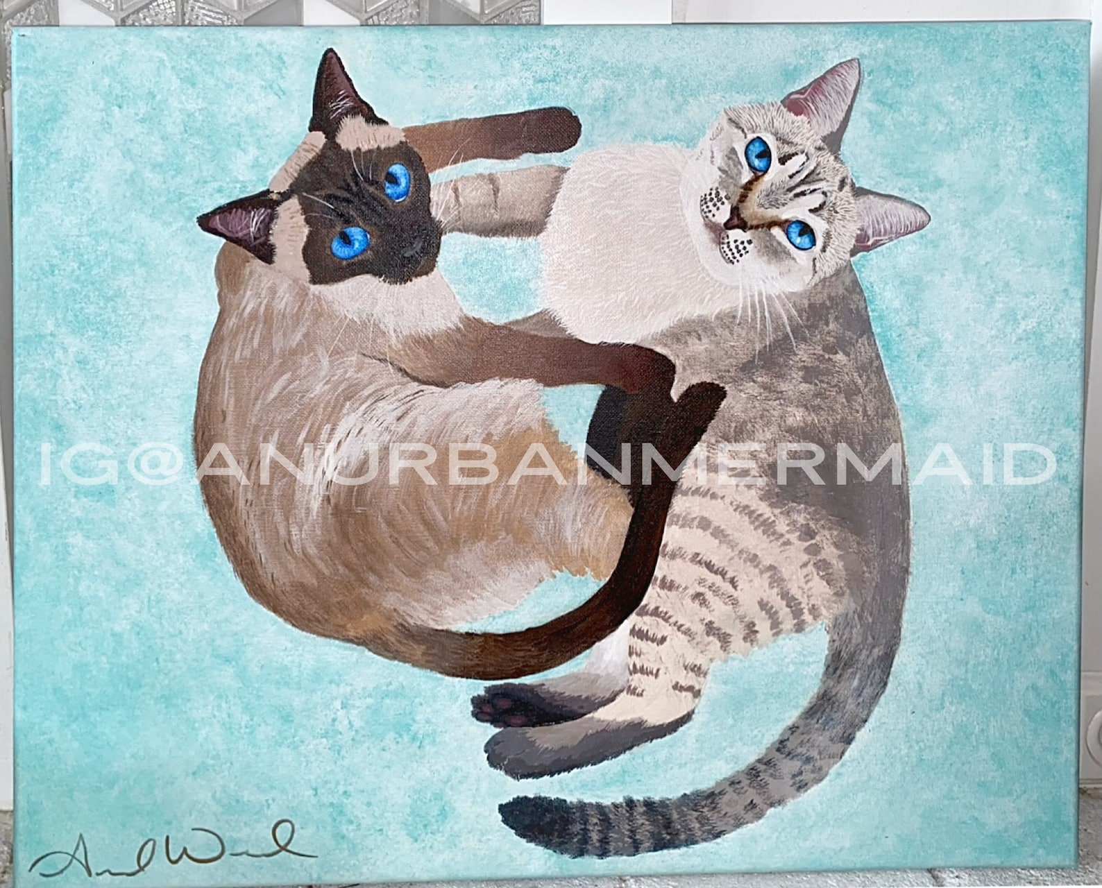 Siamese Cats Acrylic Painting on canvas. Seal Point Lynx | Etsy