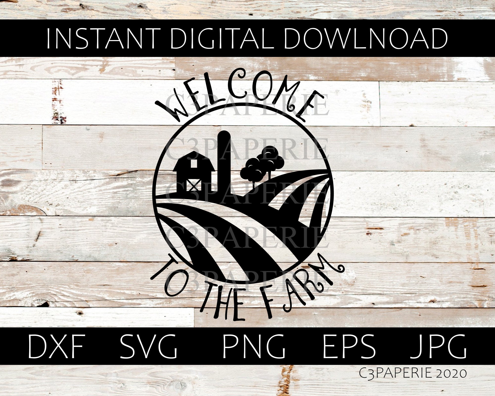 Farm Svg, Welcome to the Farm, Farmhouse Eps, Farmstead Dxf, Silo Png ...