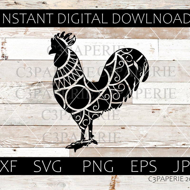 Rooster Mandala Svg - Etsy