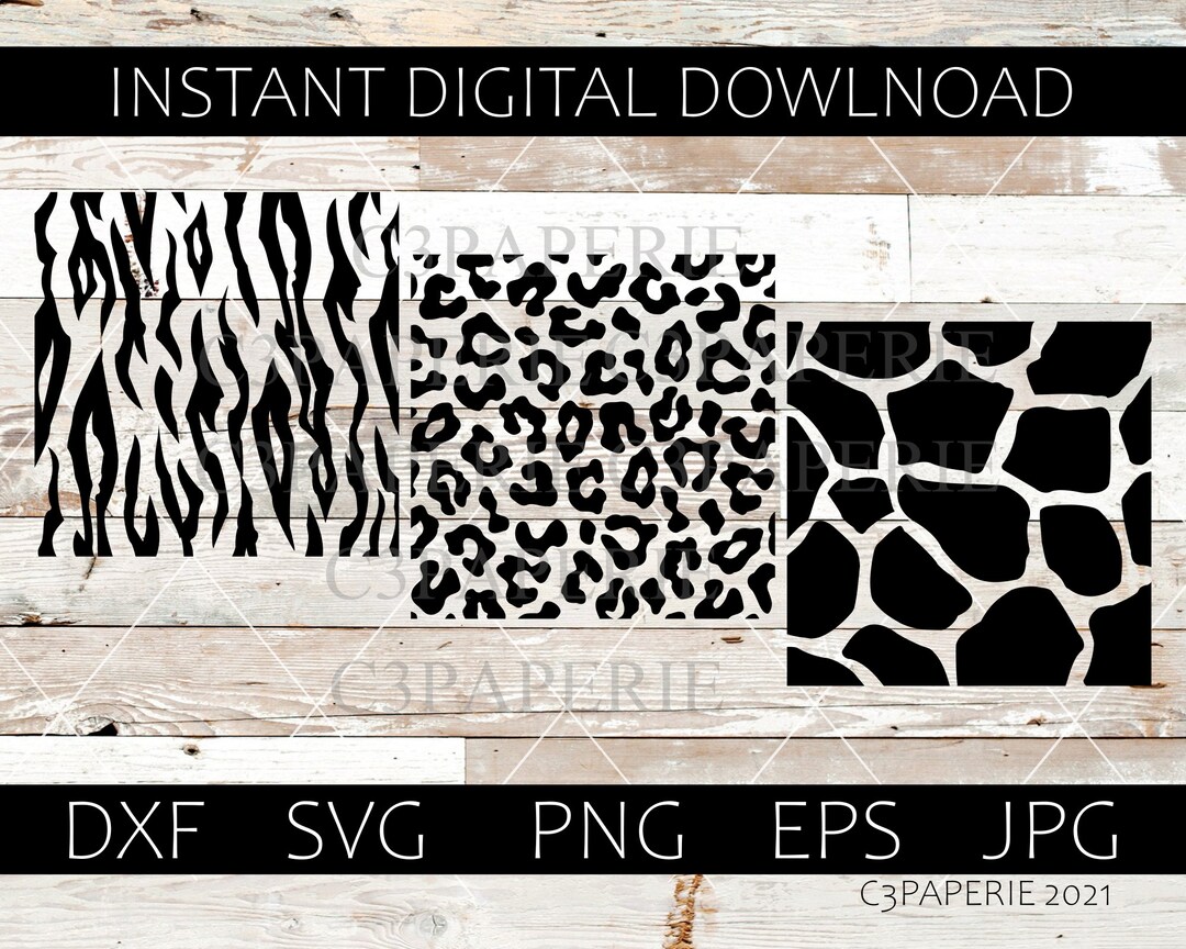 Animal Print Svg Bundle Tiger Stripe Leopard Print Giraffe - Etsy