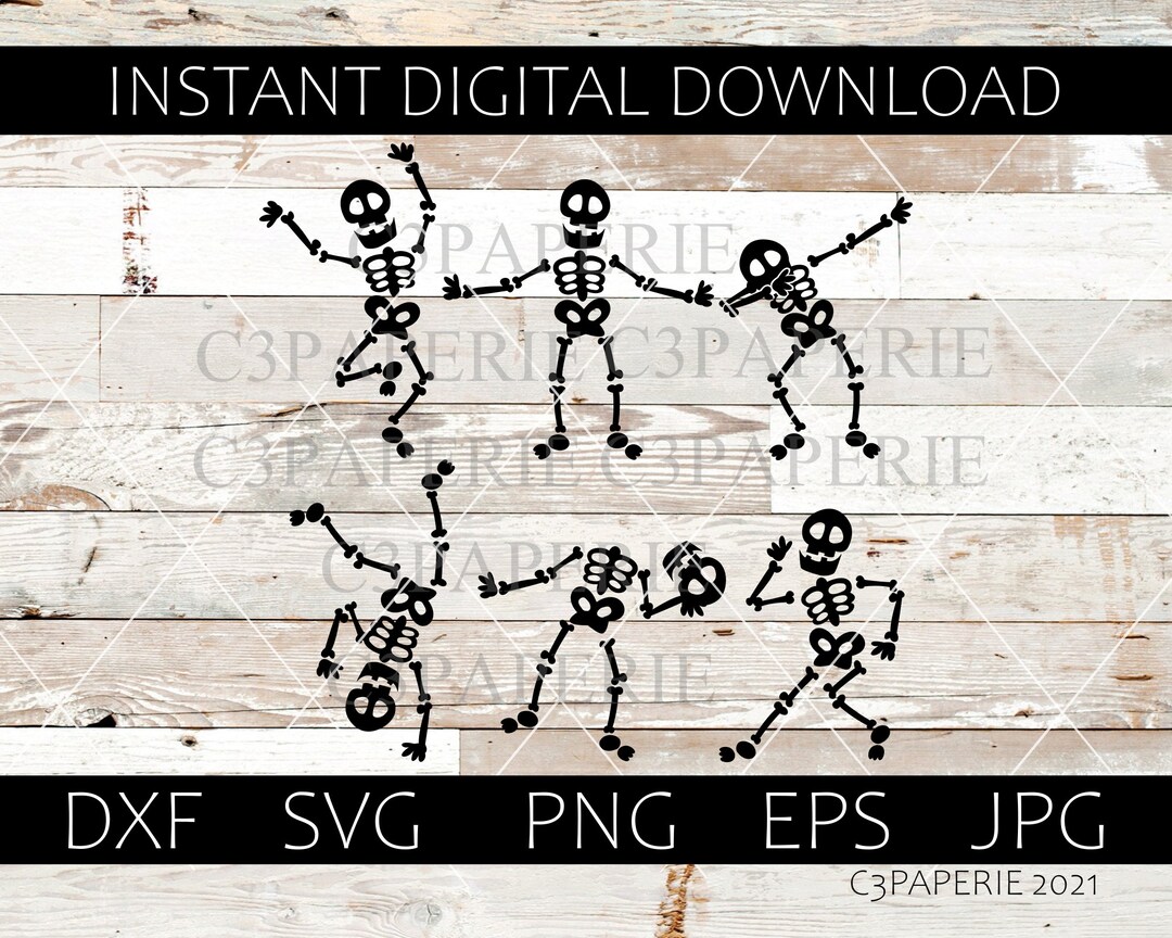 Dancing Skeletons SVG, Halloween Bundle, Easy Cut Printable, Commercial ...