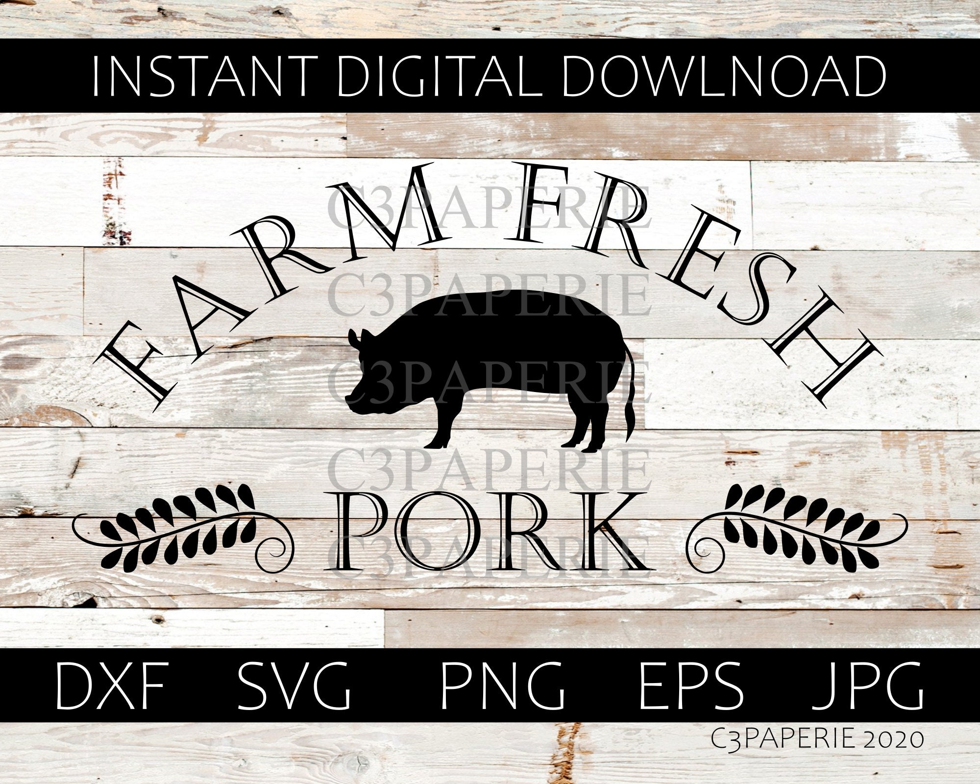 Farm Fresh Pork Svg Pig Dxf Kitchen Eps Pantry Produce Png - Etsy