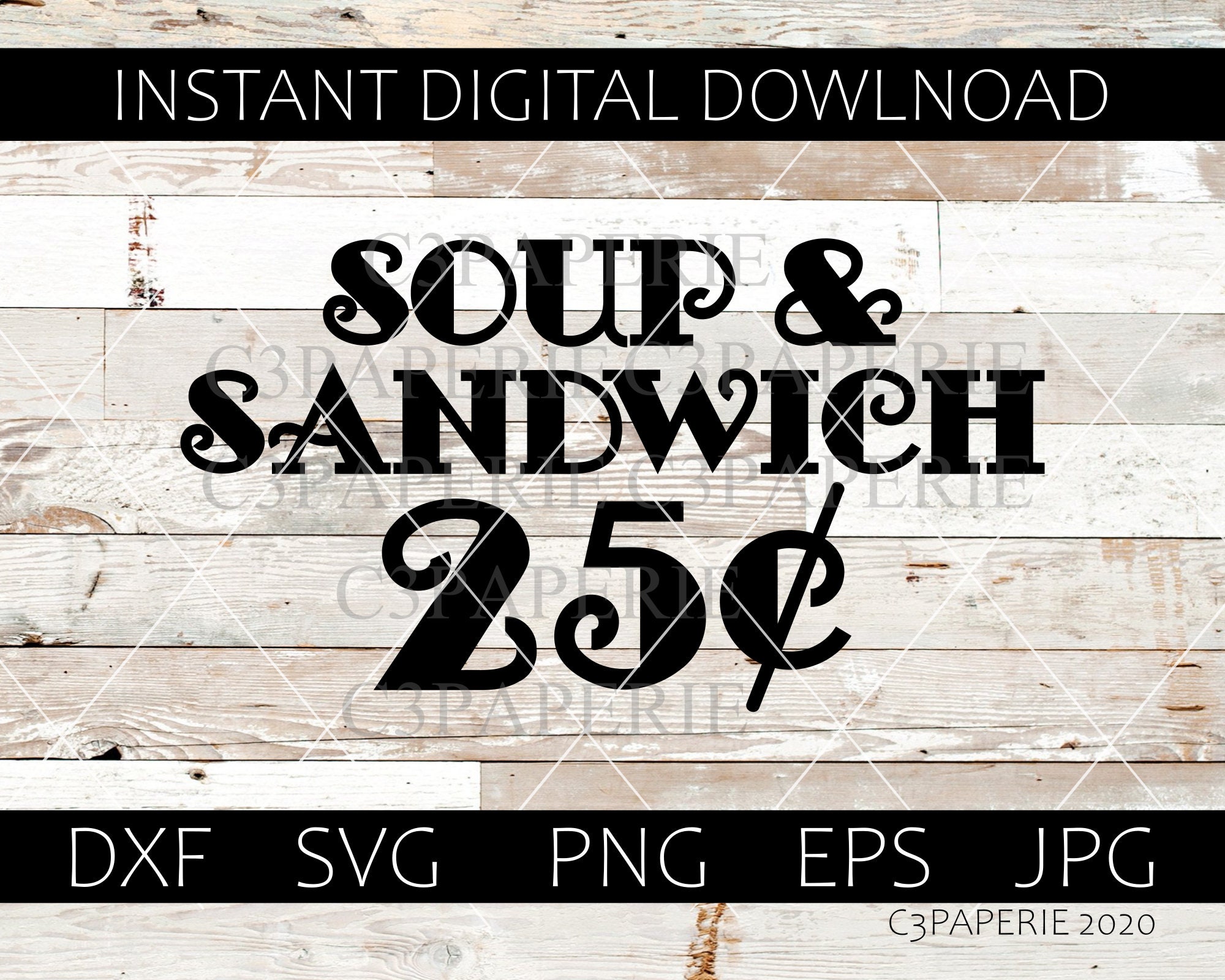 Soup & Sandwich Svg, Lunch Menu Dxf, Retro Diner, Cut File for Cricut ...