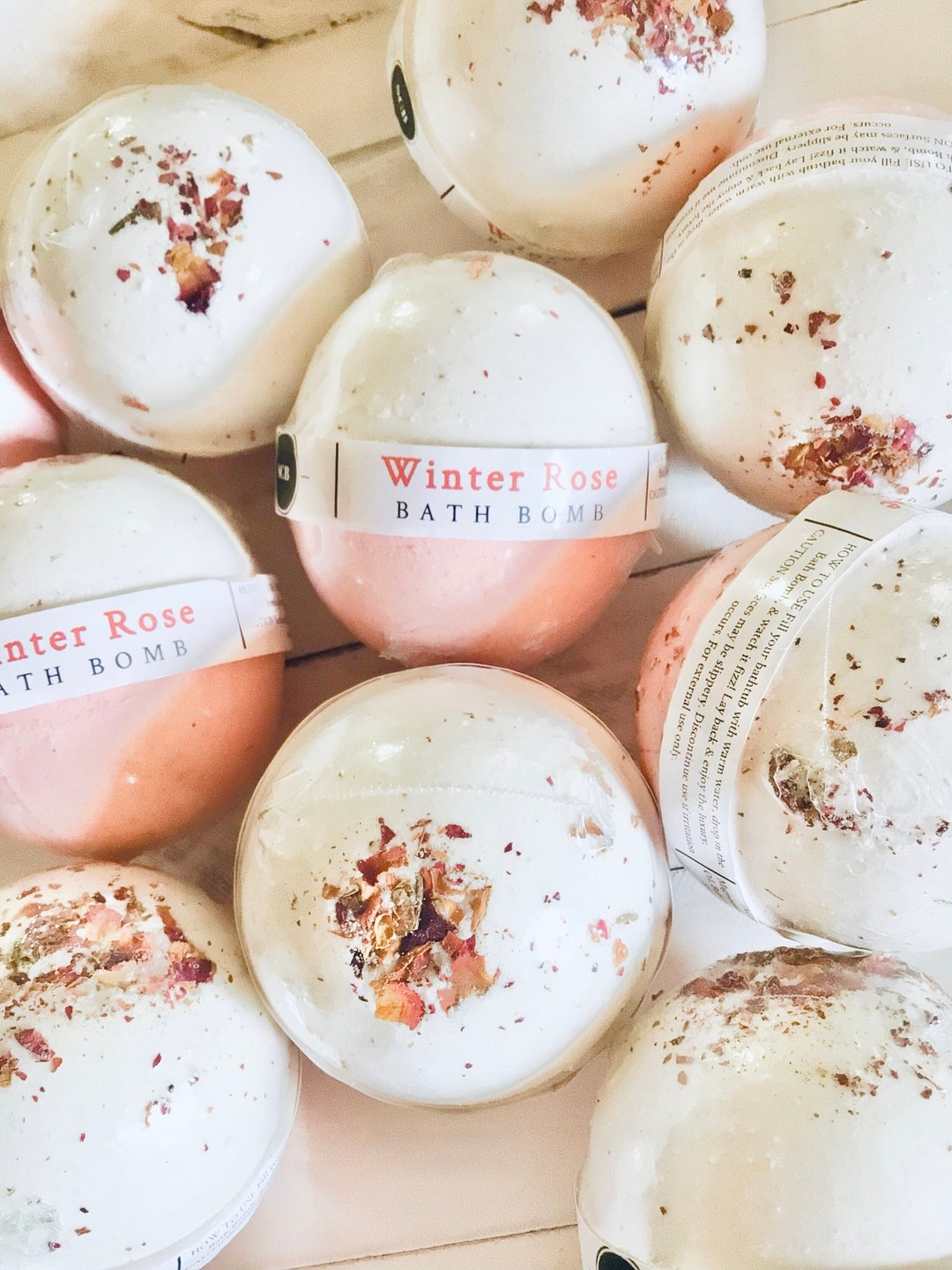 Winter Rose Bath Bomb/ Bath Fizzy/ Bath Bombs/ Rose Bath Bombs - Etsy
