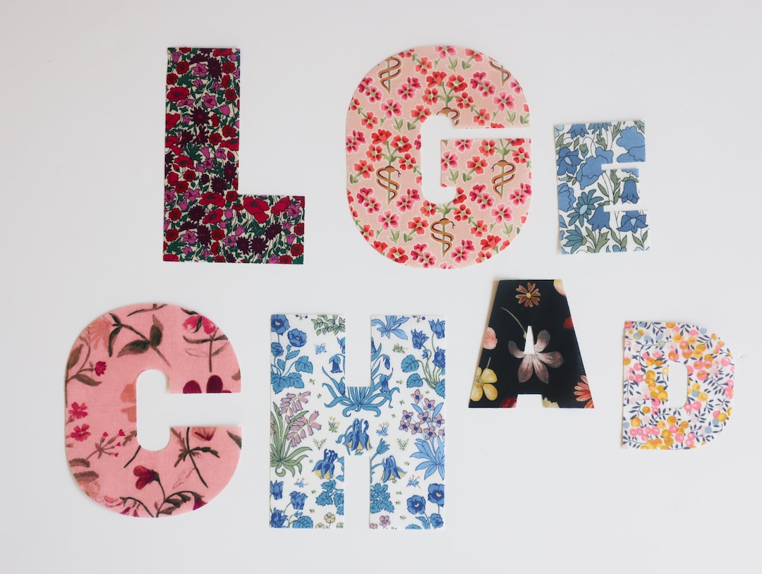 Bold Fabric Letter, Liberty Print Letters, Cut Out Fabric Letters, Iron ...