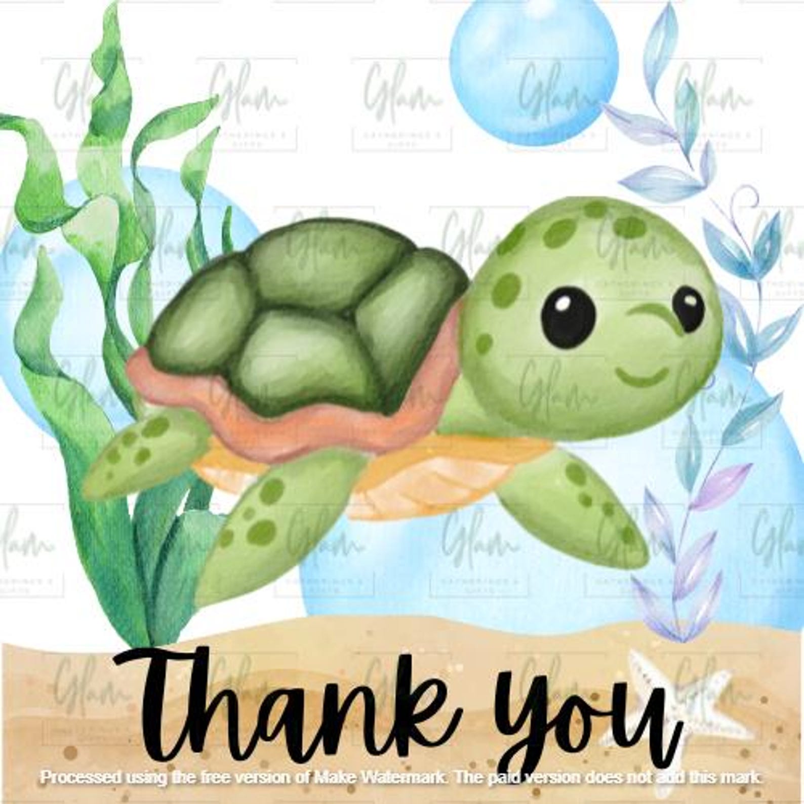 Sea Turtle Thank You - Etsy