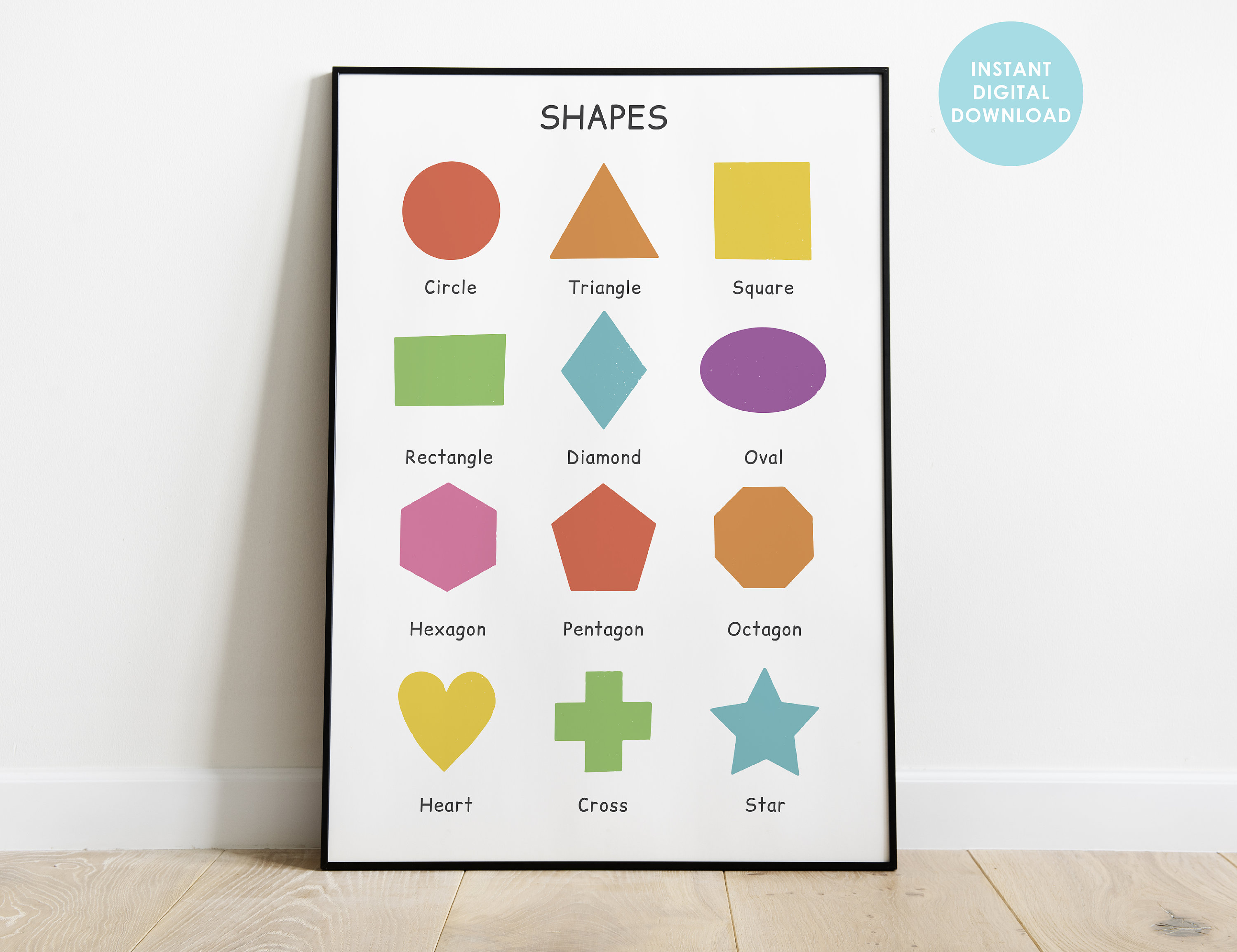 Preschool Shapes Poster: Geometric Montessori Chart (digital Download ...
