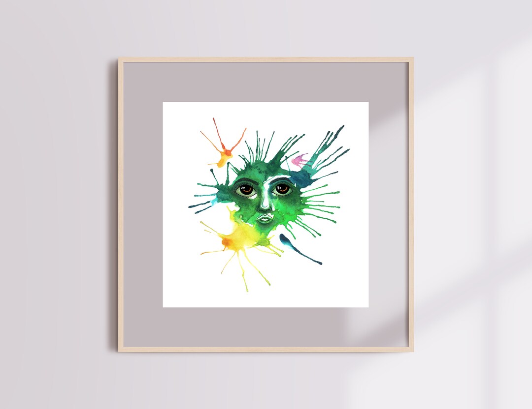 Blob Face Earth Art Print - Etsy