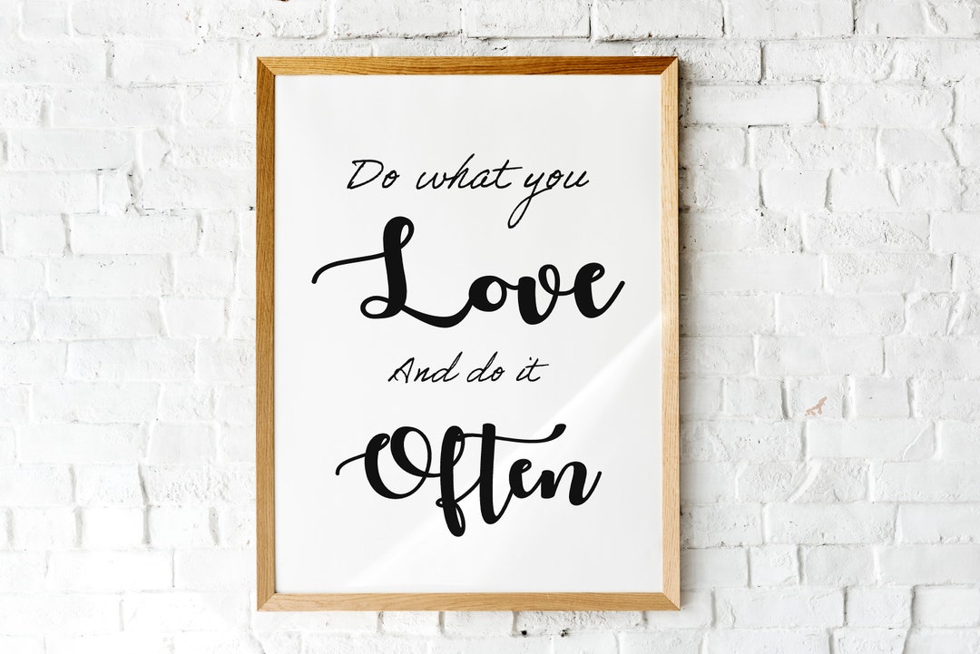 Do What You Love Motivational Poster Inspirational Wall Print Instant ...